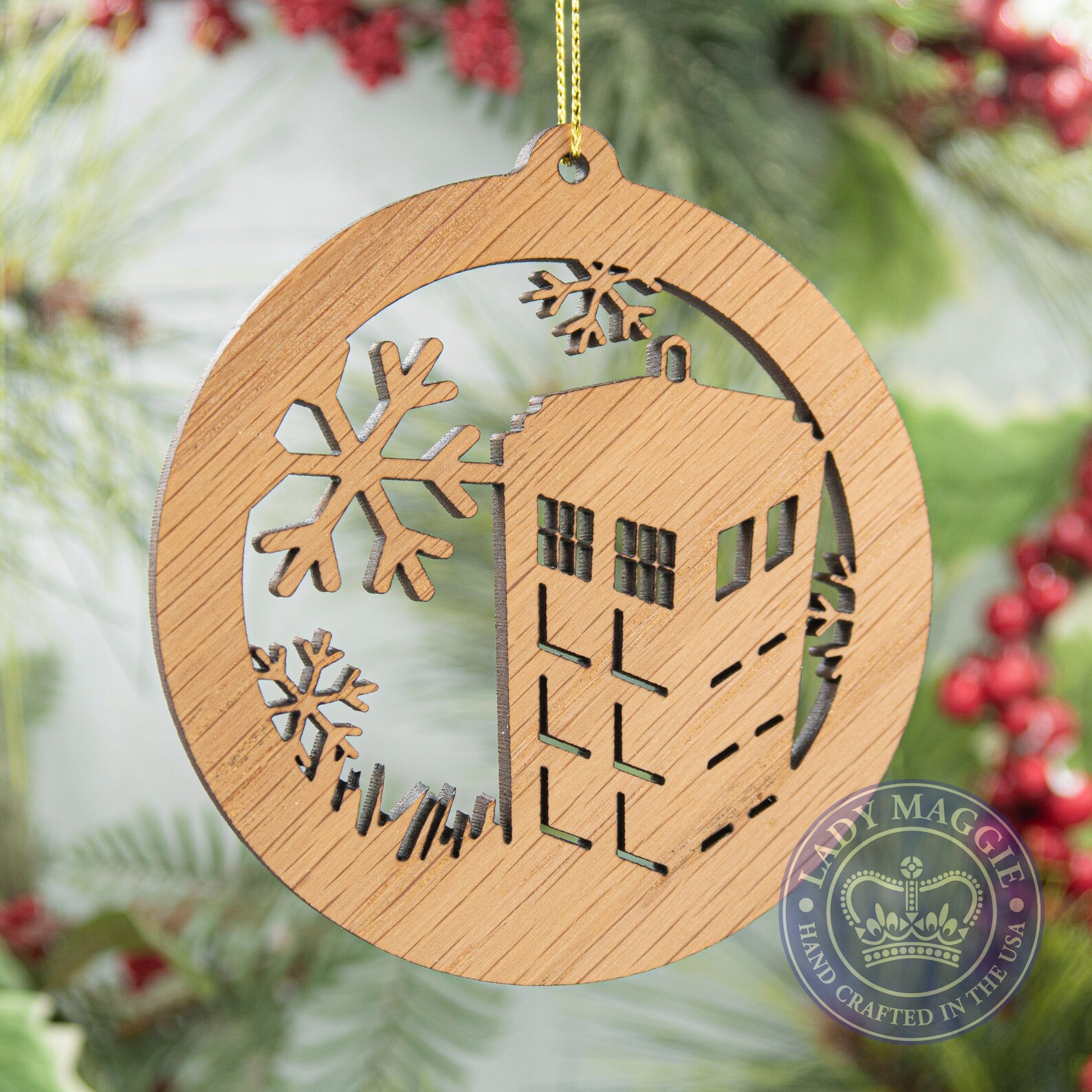 Doctor Who Tardis Christmas Ornament Wooden Tree Decoration - Etsy