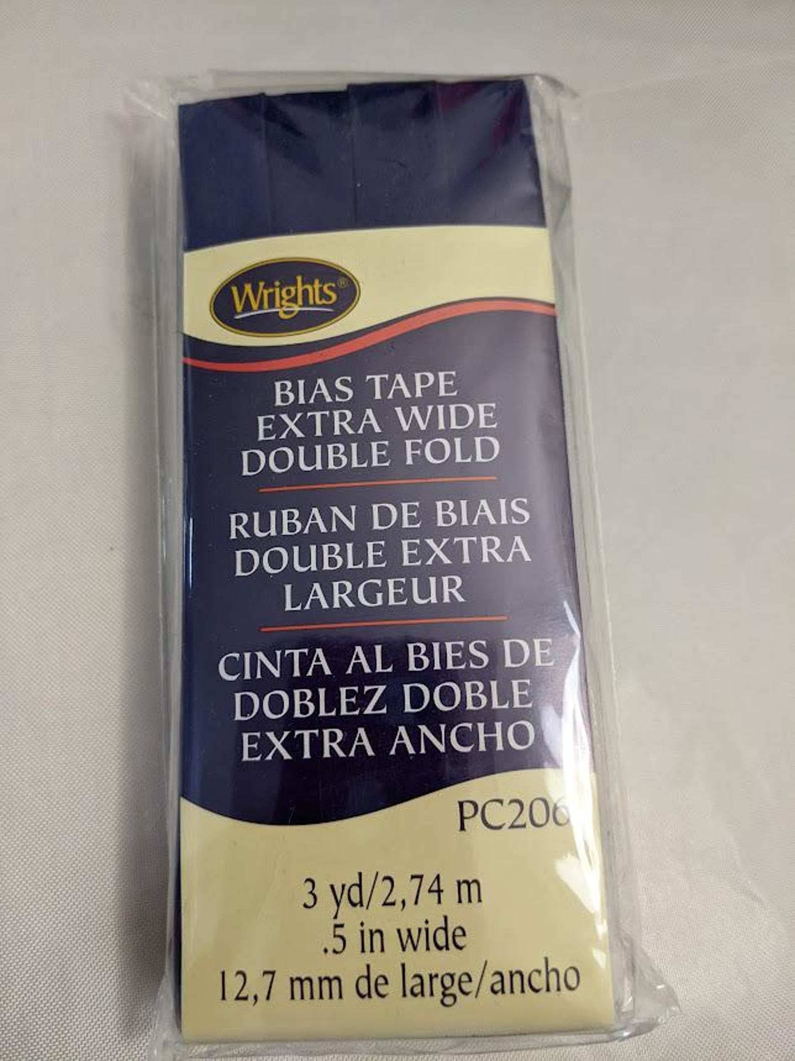 Wrights 1/2" Extra Wide Double Fold Bias Tape 3 Yards | PC206 | 0.5 ...
