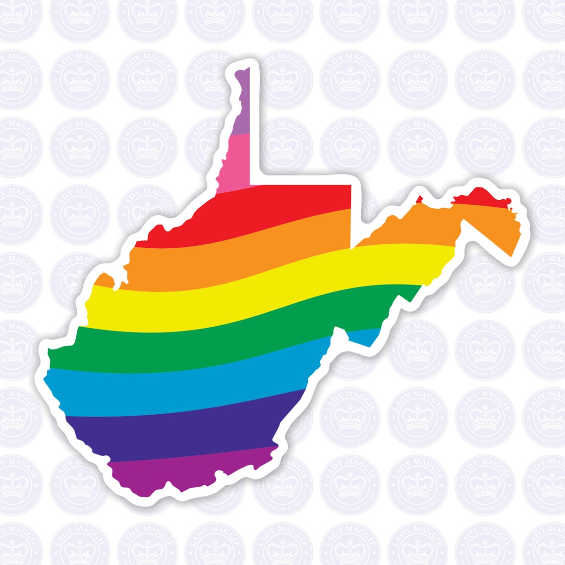 West Virginia Rainbow Flag Decal WV LGBTQ Flag Decal West - Etsy