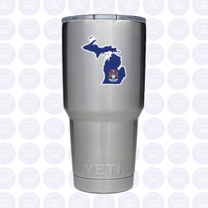 Michigan Decal - MI State Flag Decal - Michigan State Bumper Sticker ...