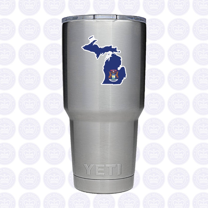 Michigan Decal MI State Flag Decal Michigan State Bumper | Etsy