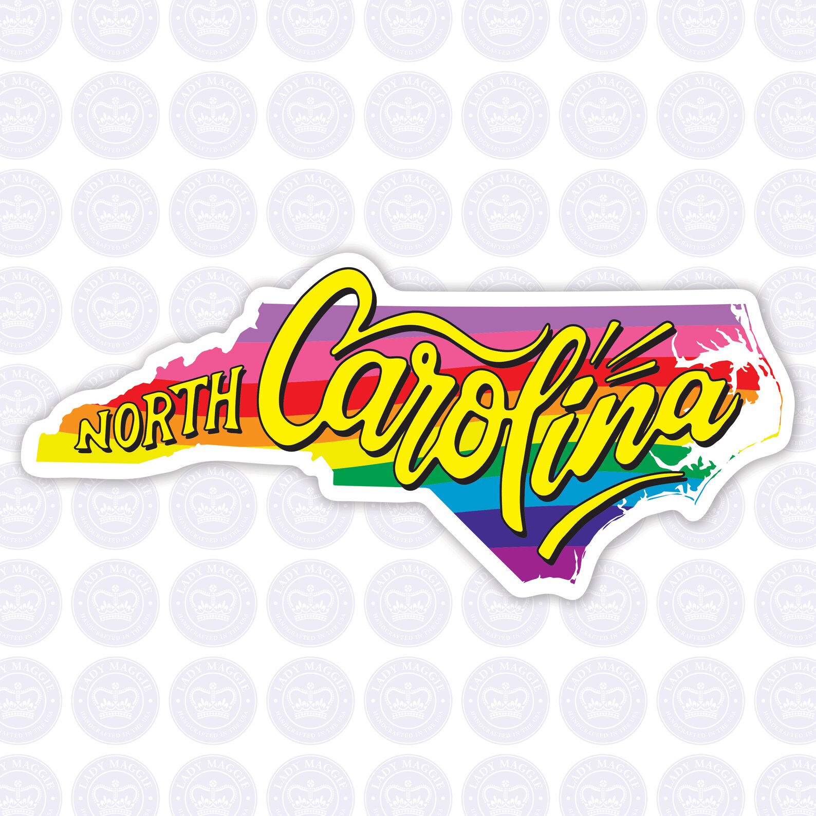 North Carolina Script Rainbow Decal NC Script LGBTQ Flag | Etsy