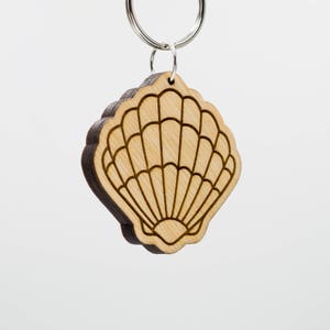 Seashell Keychain - Clam Shell Keychain - Sea Shell Keychain - Sea ...
