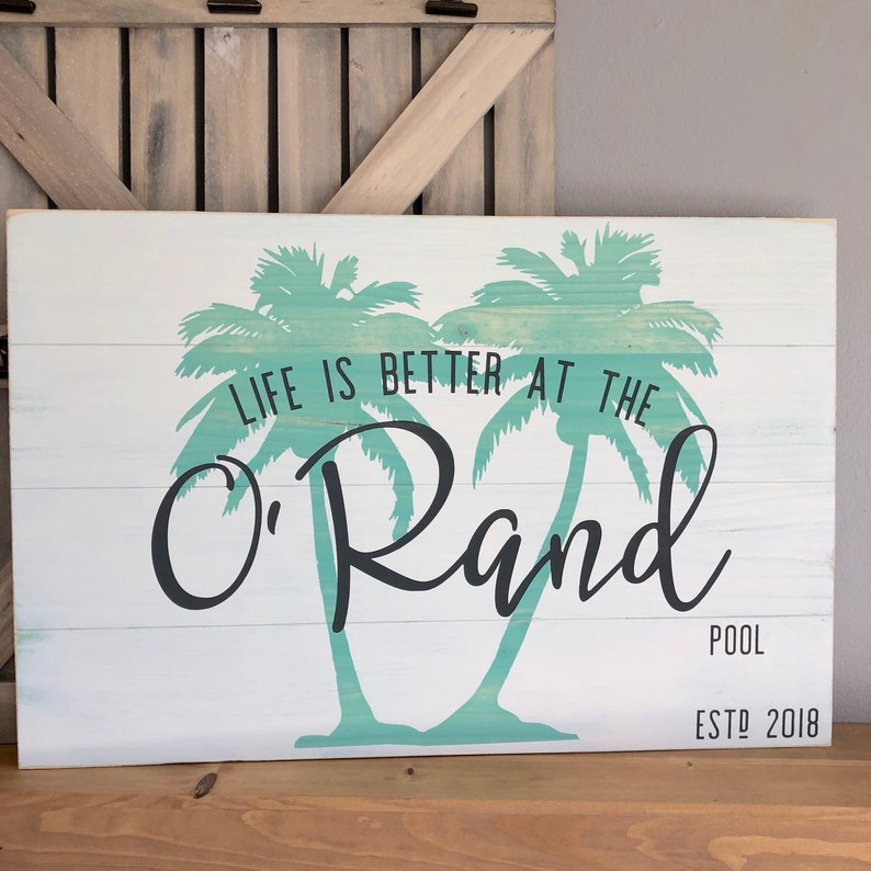 Life is Better at the Pool Sign / Large Custom Pool Sign / - Etsy