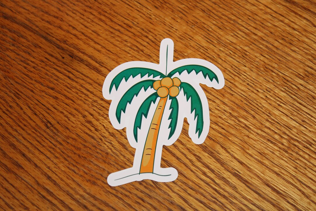 Coconut Tree Sticker Tropical Vibes Design Beachy Aesthetic Decal for ...