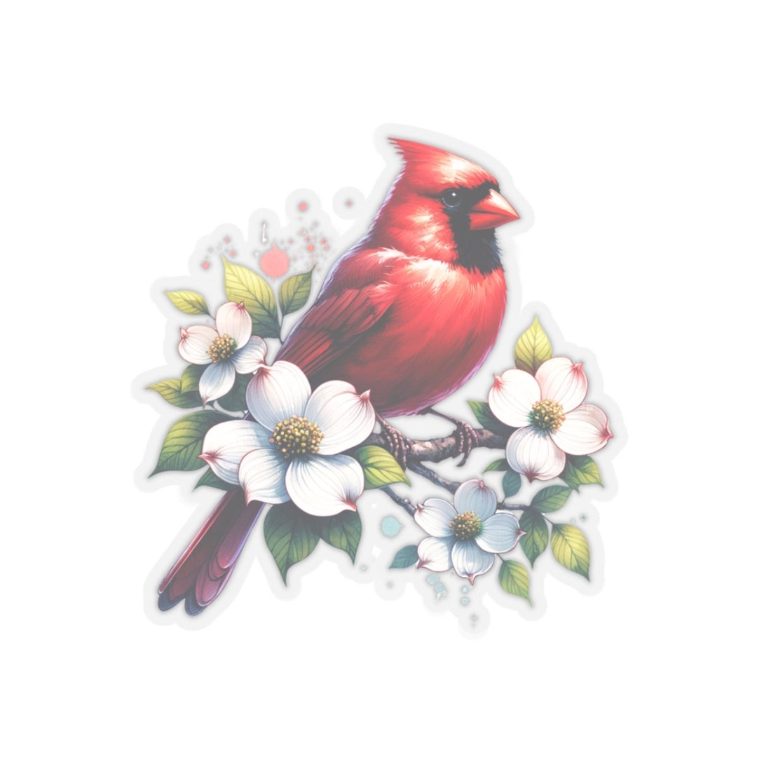 Cardinal Bird,wildlife,bird Loversticker Art,red Bird,bird Sticker,cute ...