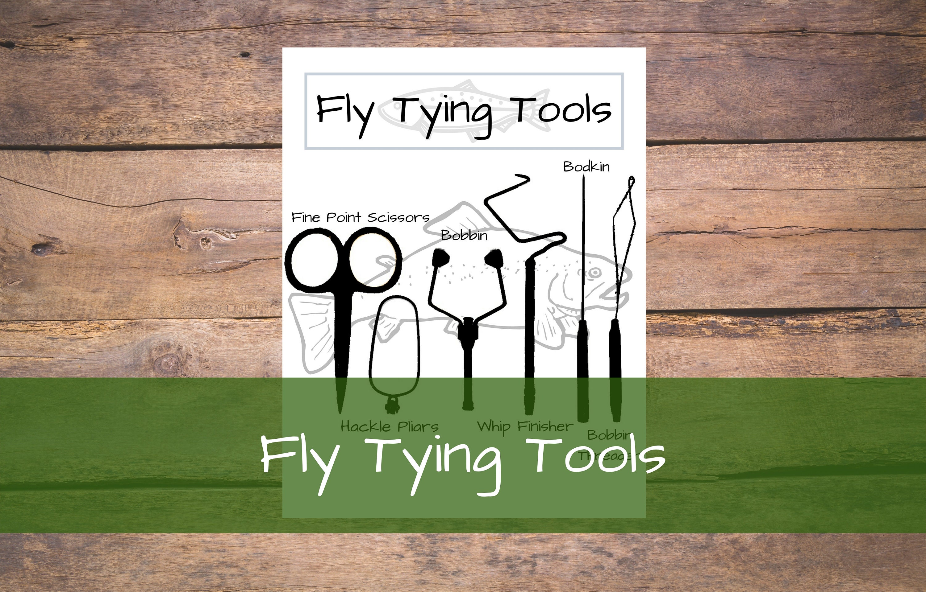 Fly Tying Tools Printable Reference Sheet Wall Hanging/poster Art Decor ...