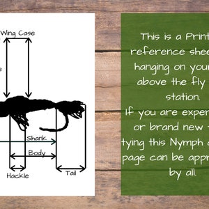 Anatomy of a Nymph Printable Reference Poster for Fly Tying Wall Art ...