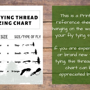 Printable Fly Tying Thread Sizing Chart/cheat Sheet Poster Wall Art ...