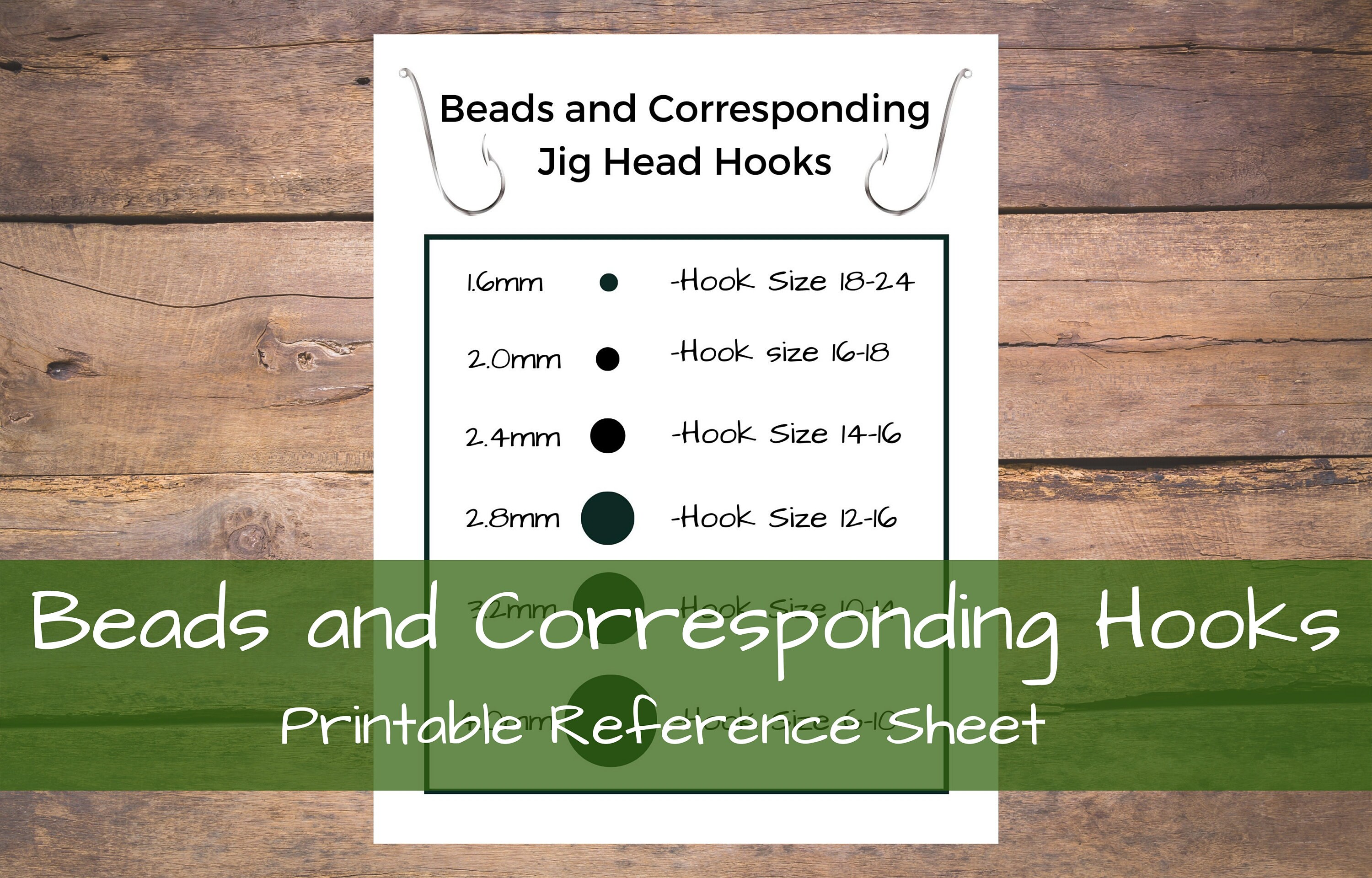 Printable Fly Tying Cheat Sheet, Beads and Corresponding Hooks Wall Art ...