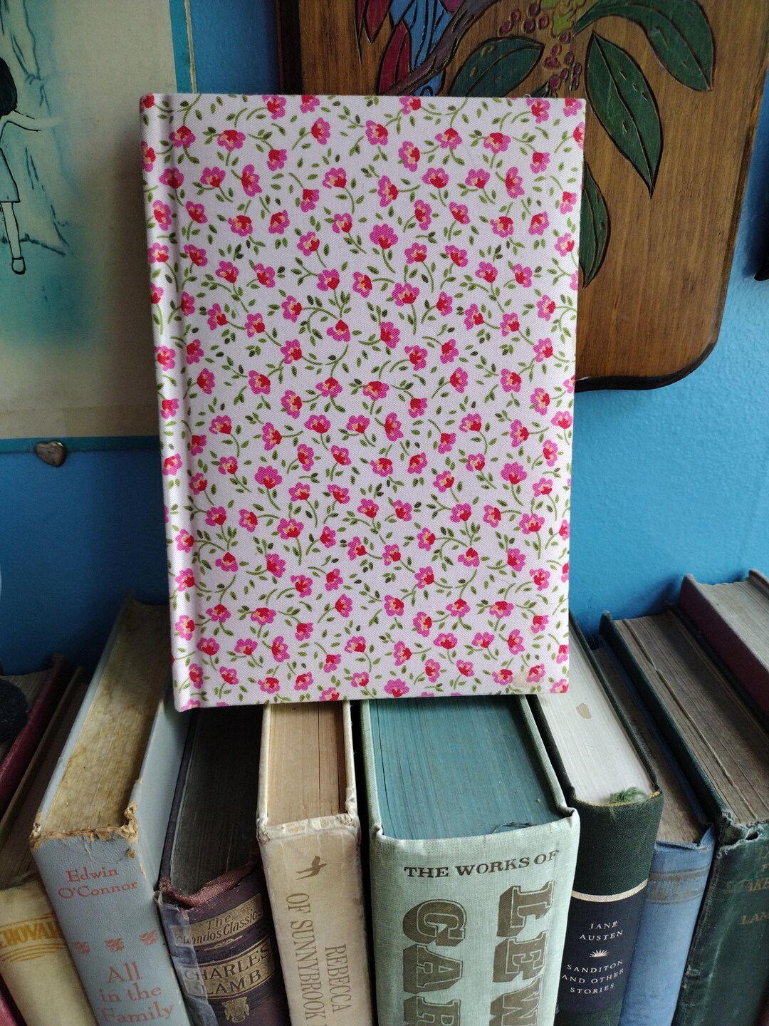 Vintage Pink Floral Clothbound Address Telephone Book Journal Planner ...