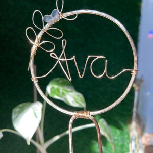 8 Tall Round Personalized Gold Wire Mini Plant Trellis Handmade Hand ...