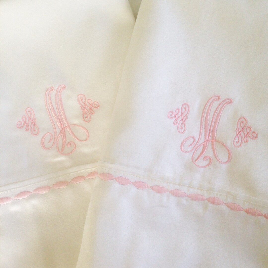 Monogram King Sheet Set With Custom Embroidered Border / Monogram ...