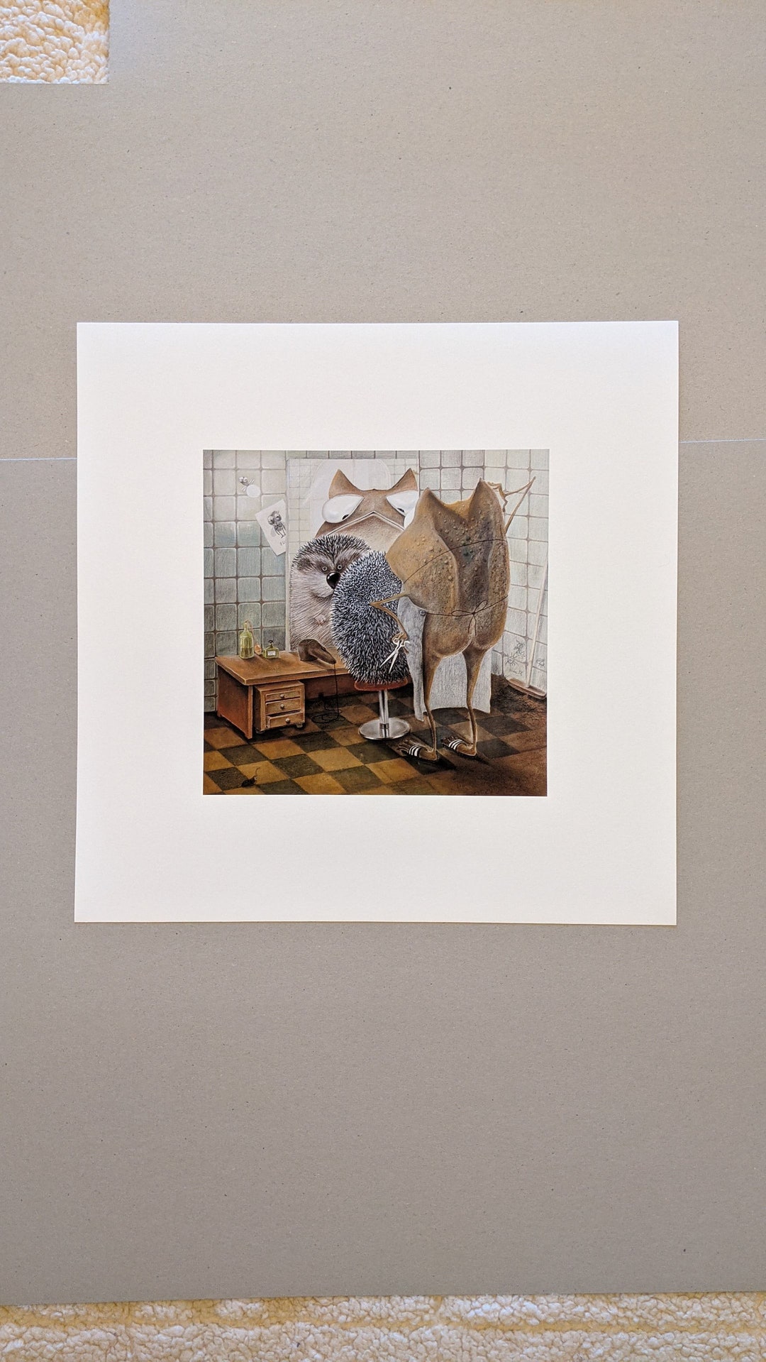 Funny Frogs Haircut Salon, Giclée Print, Hedgehog Transformation ...