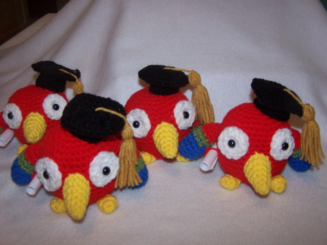 2023 Graduate Parrot AMIGURUMI Crochet, Plush Toy, Stuffed Toy, Hand ...