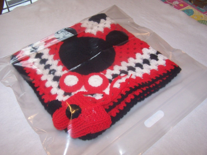 Hand Crocheted Disney Mickey Mouse Granny Square Baby Blanket - Etsy ...
