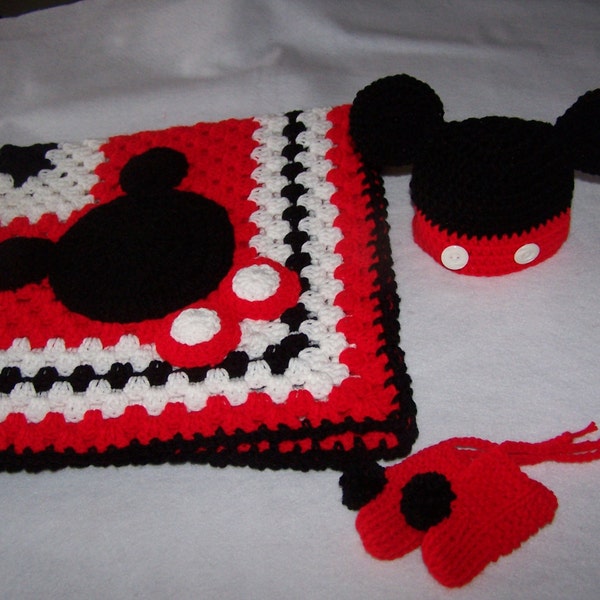Mickey Mouse Granny Square - Etsy