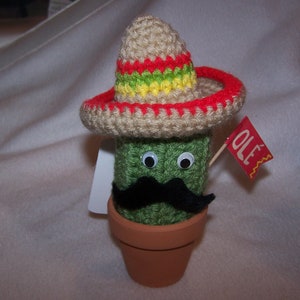 Carl the Cactus Happy Face AMIGURUMI Crochet, Cinco De Mayo ...