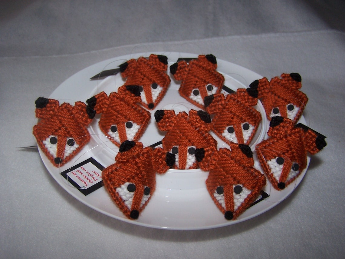 Fox Handmade Ornament/ Gift Tag "squeeze My Cheeks" KISS! Plastic ...