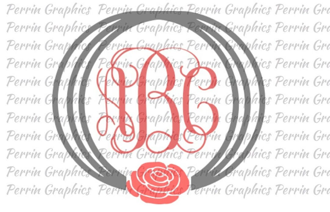 Rose Monogram Frame - Etsy