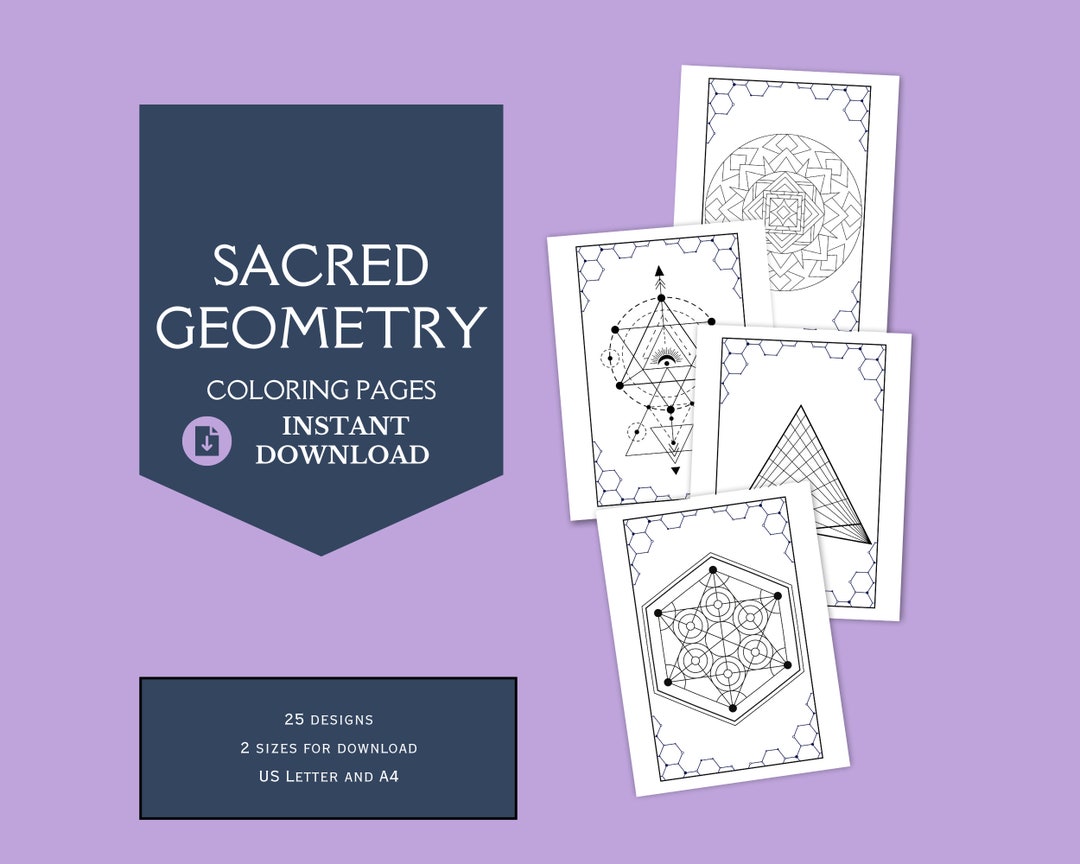 Sacred Geometry Coloring Pages: Digital Download | Geometric Patterns ...