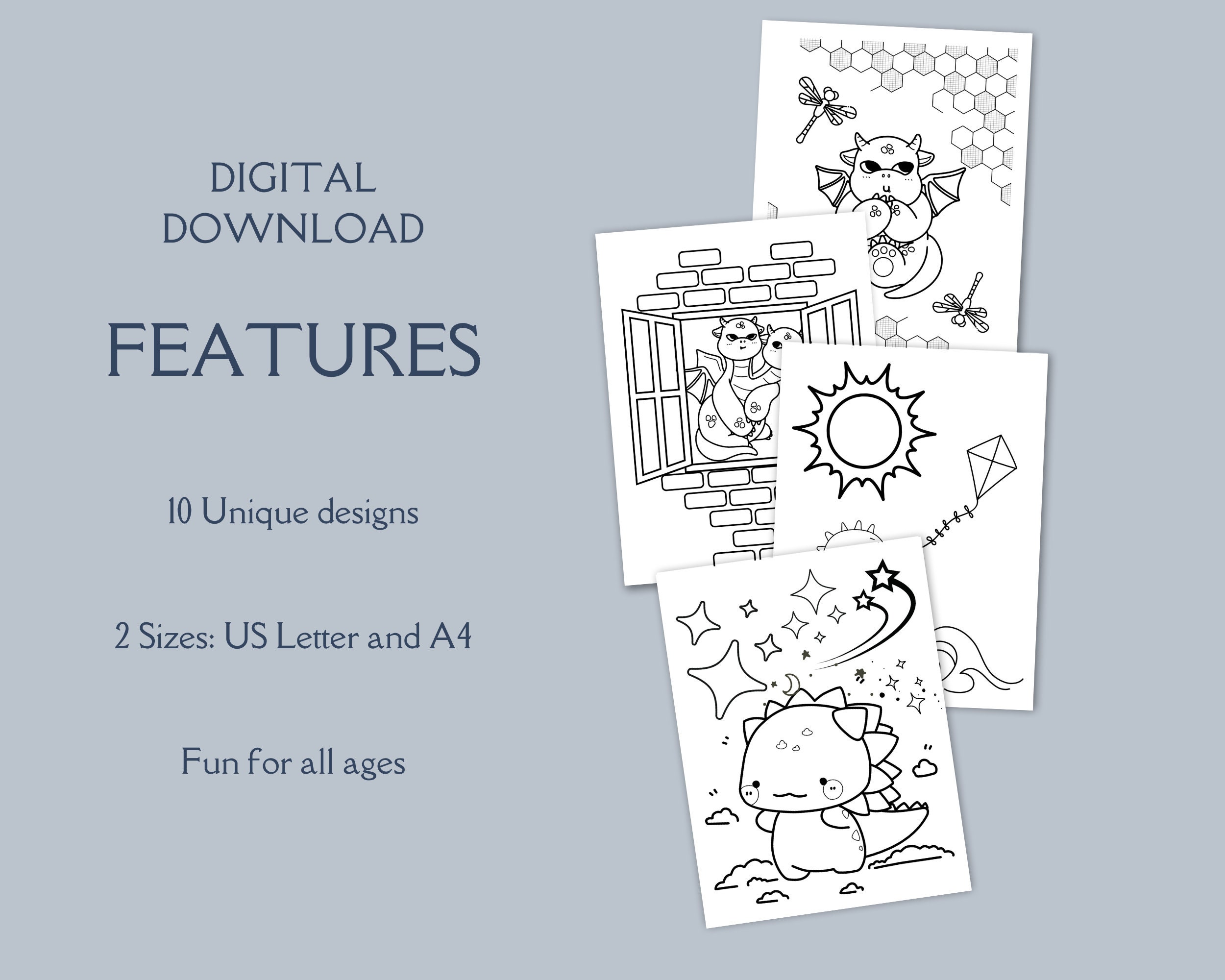 Cute Dragon Coloring Pages | Printable Cute Dragon Designs for Kids of ...