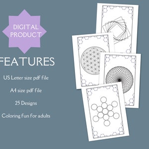 Sacred Geometry Coloring Pages: Digital Download | Geometric Patterns ...
