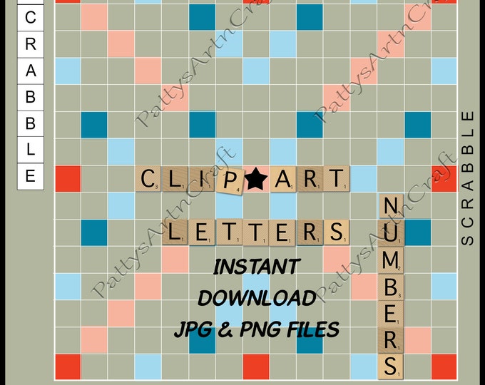 Scrabble Tiles Clip Art With Gameboard for Instant Download - Etsy