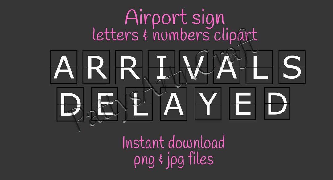 Airport Sign Style Clip Art Letters and Numbers- Instant Download - Etsy