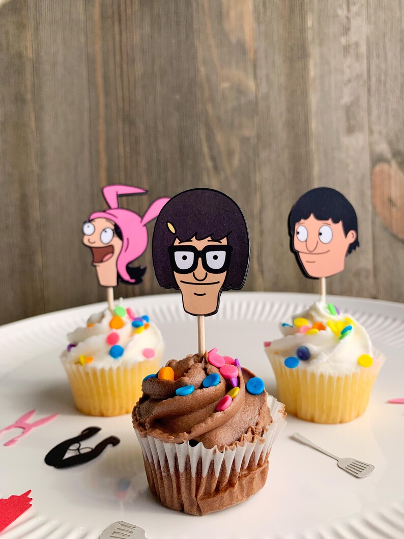 Mini Bob's Burgers Cupcake Toppers | Matte Paper - Etsy