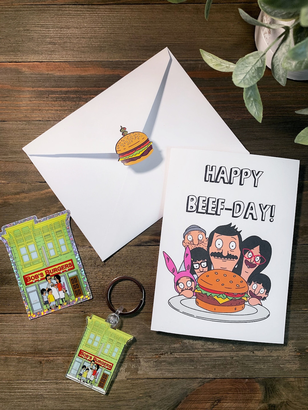 Bob's Burgers Beef-day Bundle | Birthday Card | Sticker & Keychain - Etsy