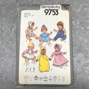UNCUT Simplicity 9753 Sewing Pattern Baby Doll Clothes Night Gown Play ...