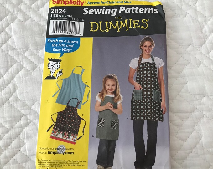 Simplicity Pattern 2824 Sewing Patterns for Dummies Butcher Style Apron ...