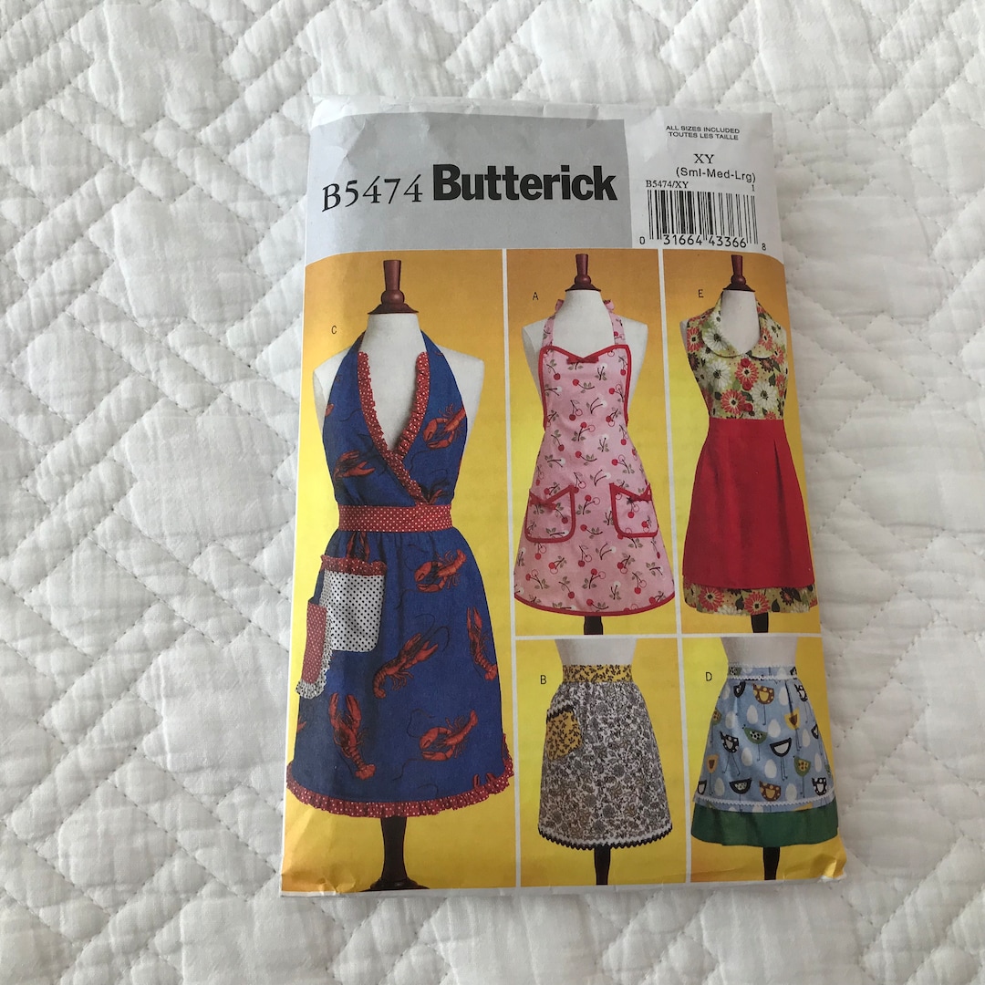 Butterick B5474 Sewing Pattern to Make a Variety of Aprons in Sizes S-M ...