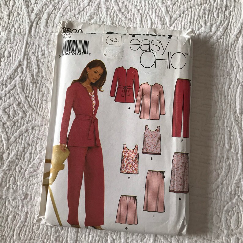 UNCUT!! Simplicity 9630 Pattern Easy Chic Separates Sleeveless Camisole ...