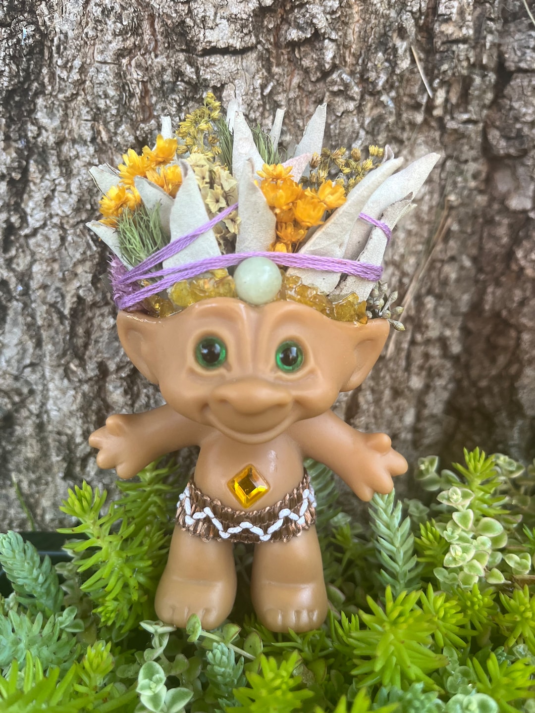 Dried Flower Bouquet Troll - Etsy