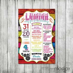 Colorful Fiesta Birthday Board on Foam Board - Rainbow Birthday Board ...