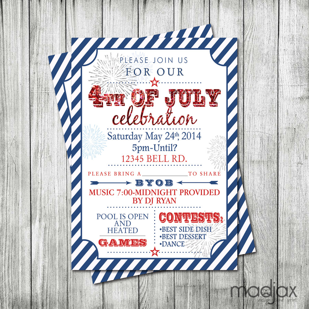 Fourth Of July Invitation Examples