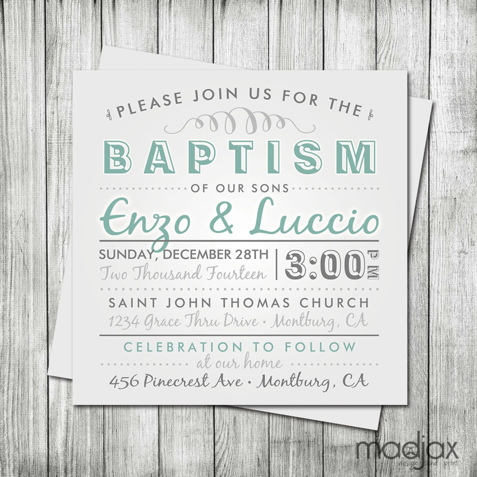 Green Communion Invitation DIGITAL FILE Boy Baptism Invite or Boy ...