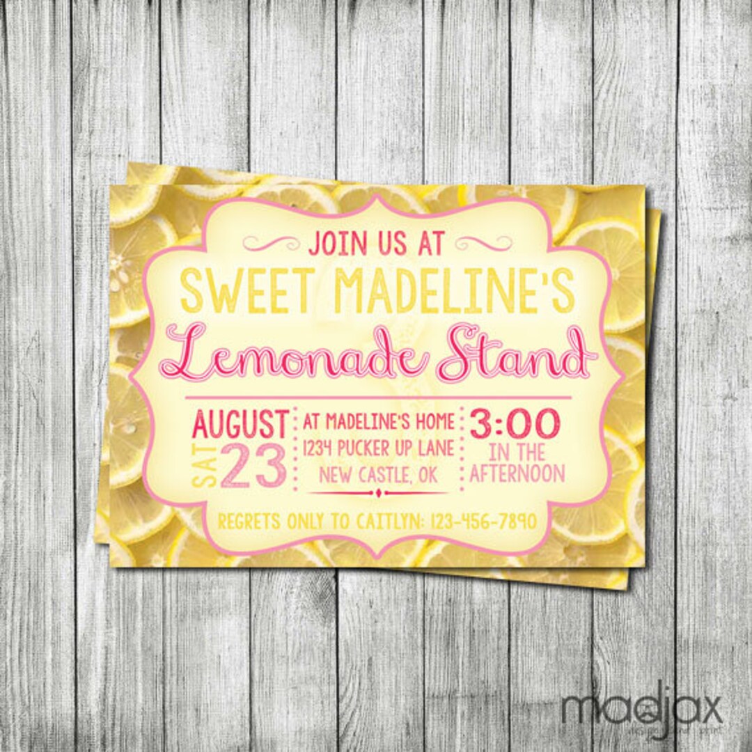 Pink Lemonade Birthday Invitation - DIGITAL FILE INVITATION - Pink ...