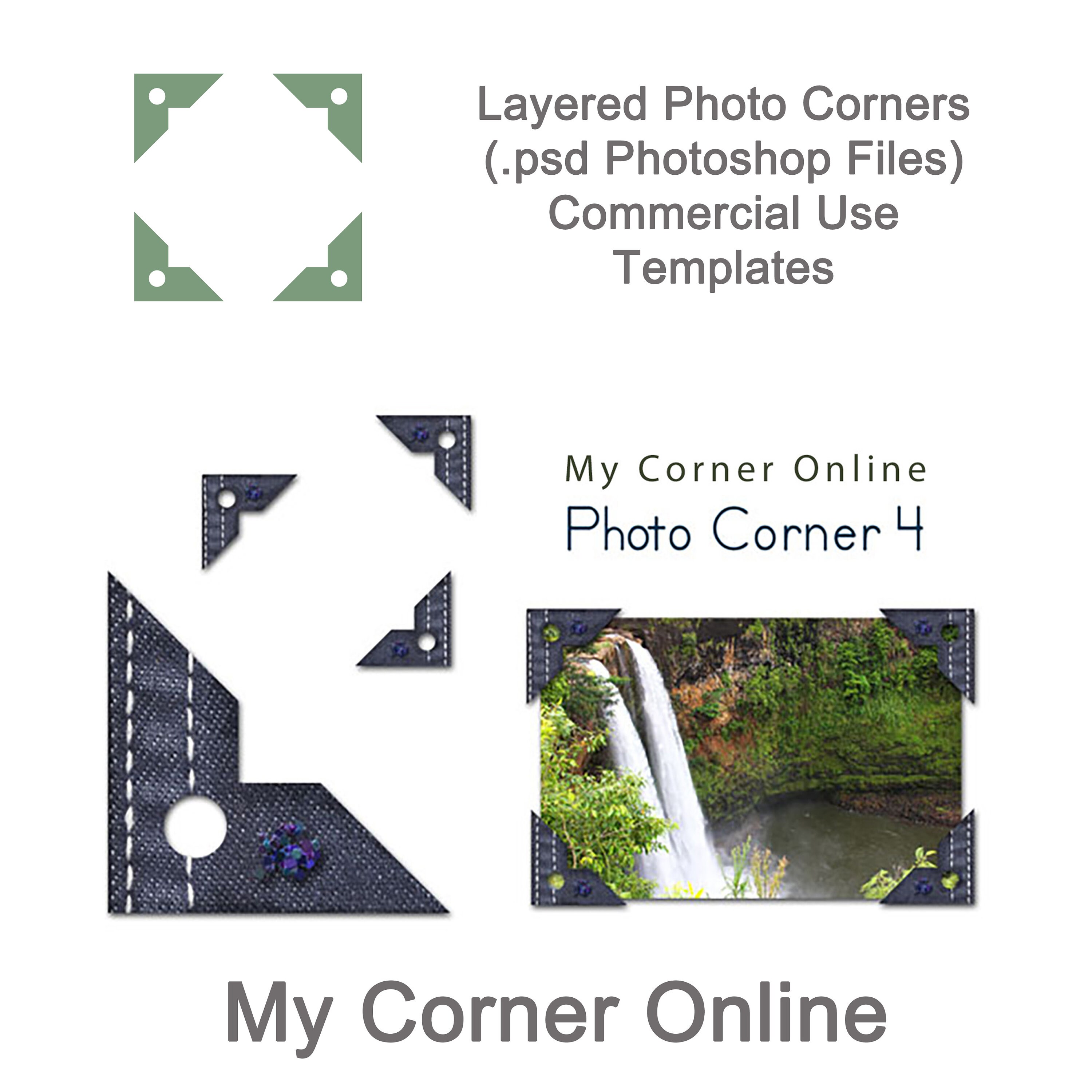 Layered Photo Corners (.psd Photoshop Files) Digital Scrapbooking ...