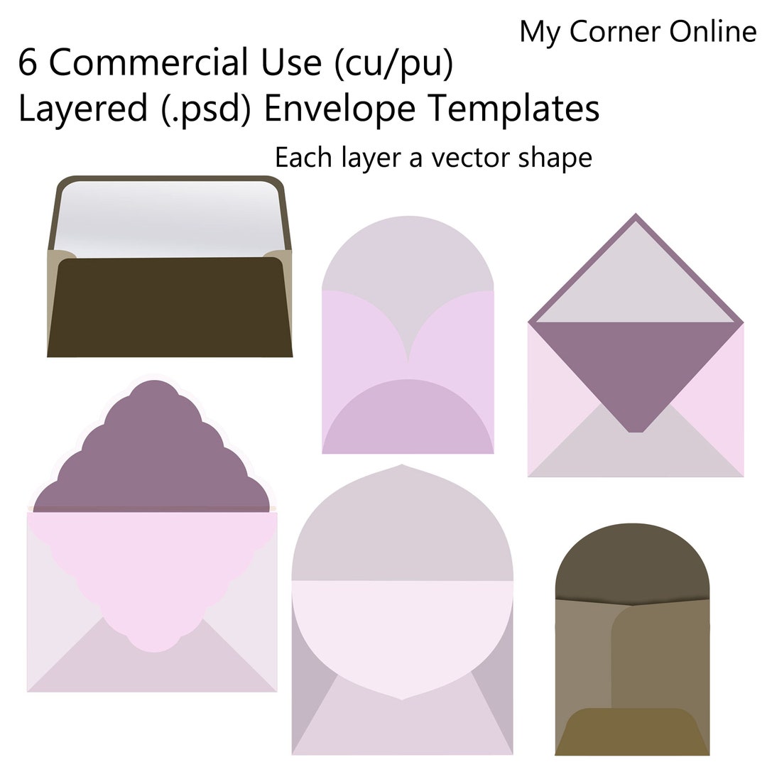 Layered Envelope Templates | Photoshop | .psd | Commercial Use - Etsy