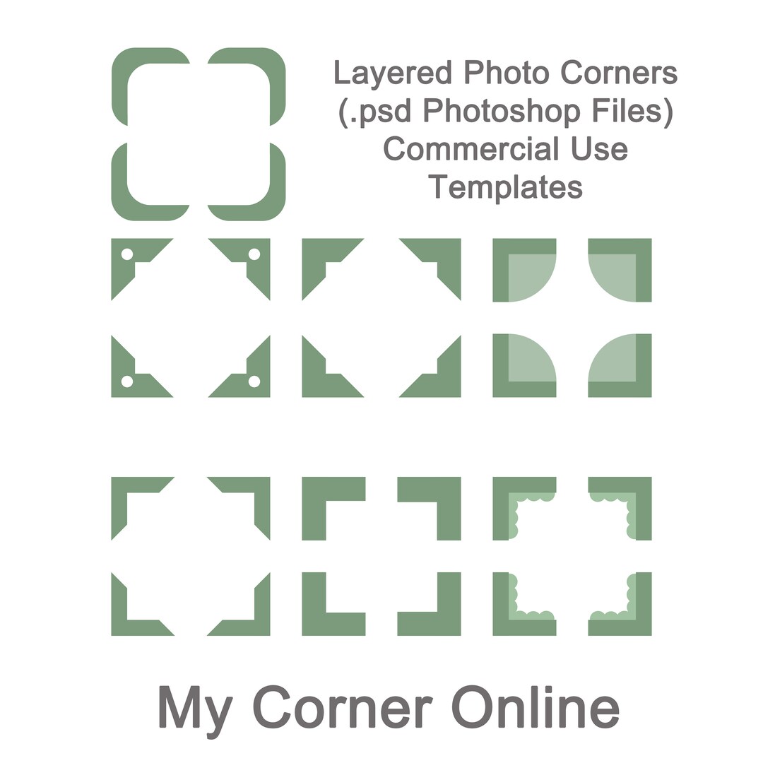 Layered Photo Corners (.psd Photoshop Files) Digital Scrapbooking ...