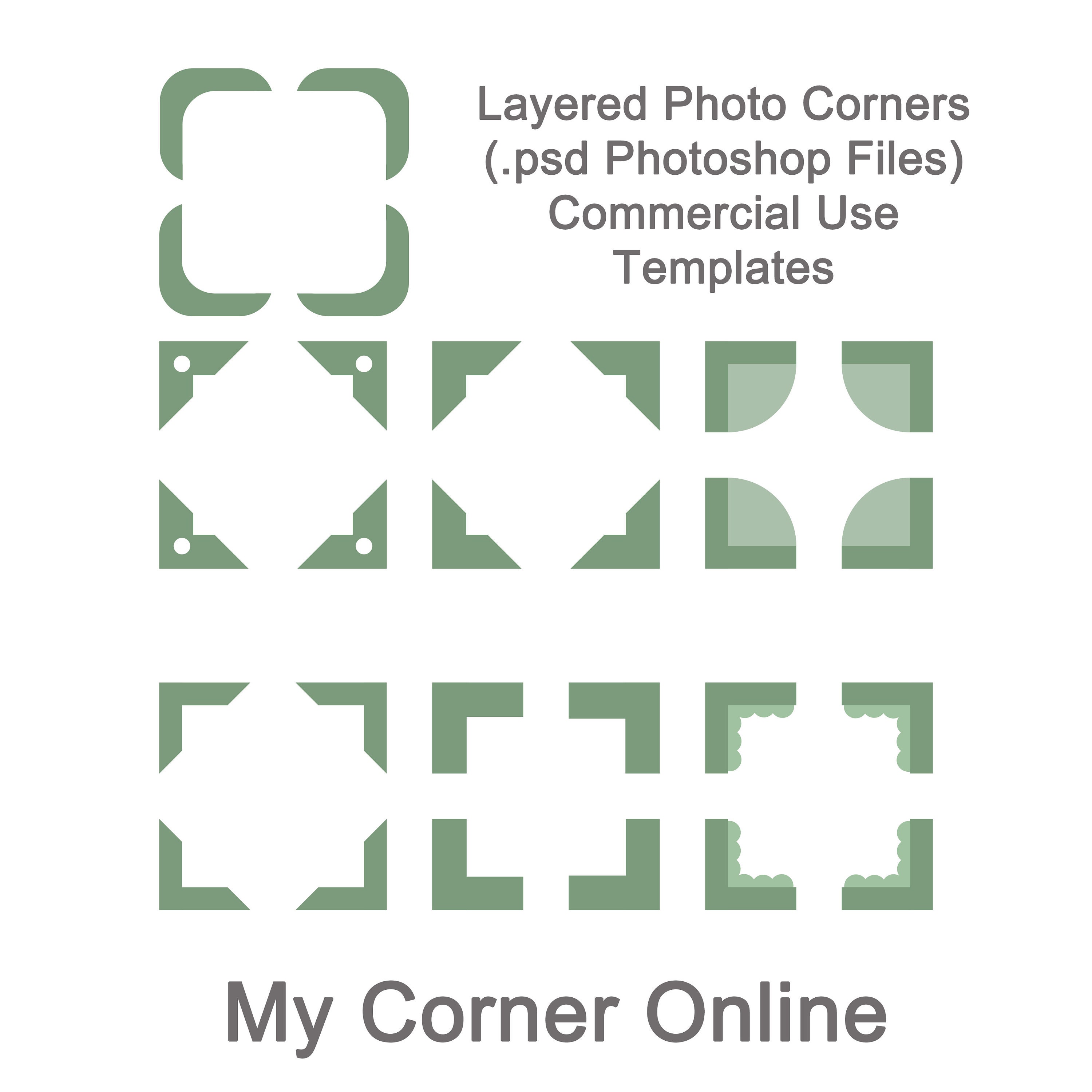 Layered Photo Corners (.psd Photoshop Files) Digital Scrapbooking ...