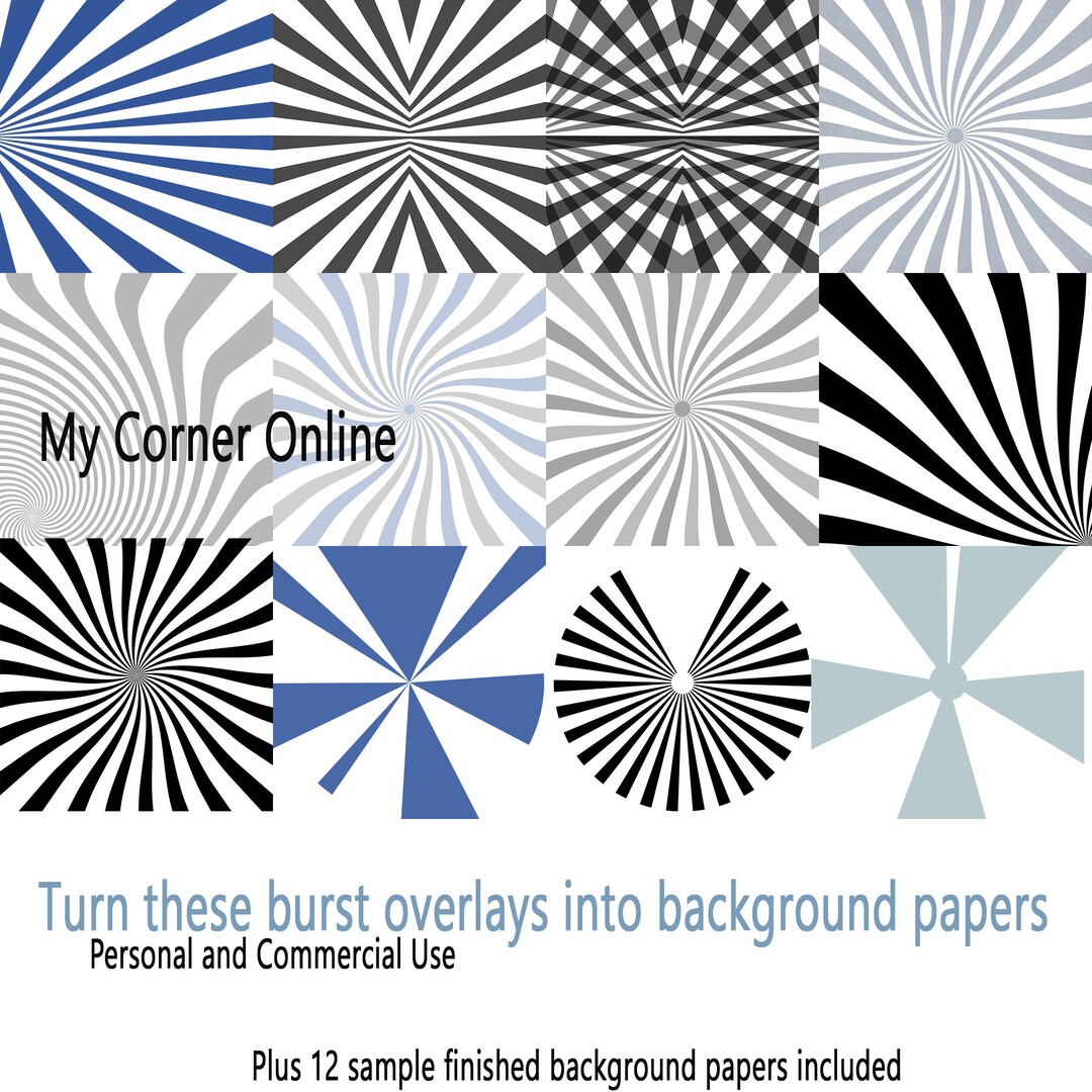 Photoshop Burst .psd Templates and 12 Background Papers - Etsy