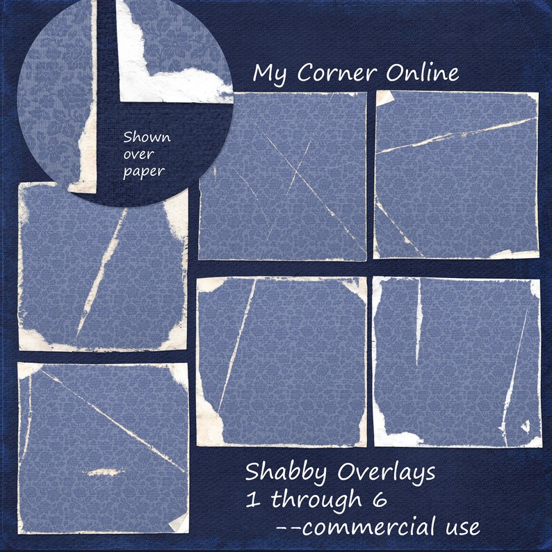 Shabby Overlays 1 - 6 ( Commercial Use ) .png Files - Etsy