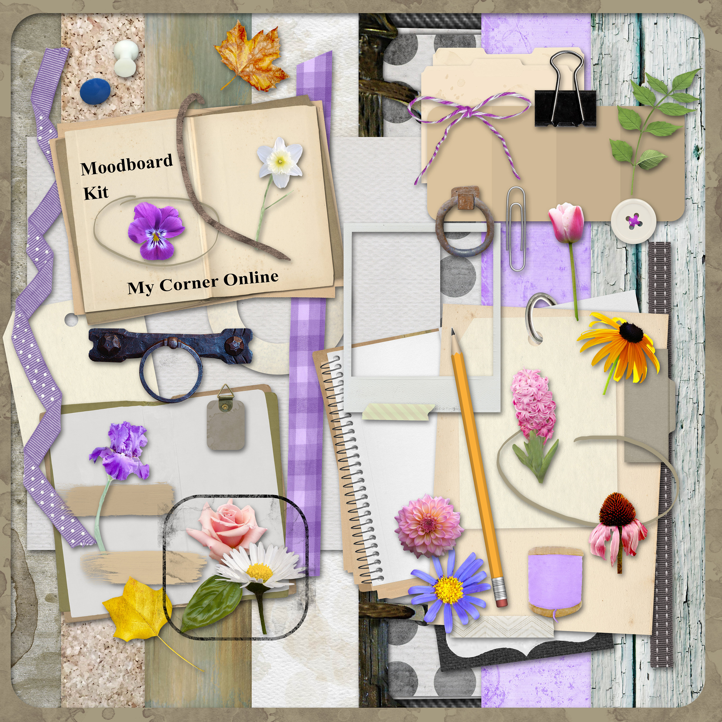 Moodboard | Journaling | Notebook Digital Scrapbooking Kit - Etsy