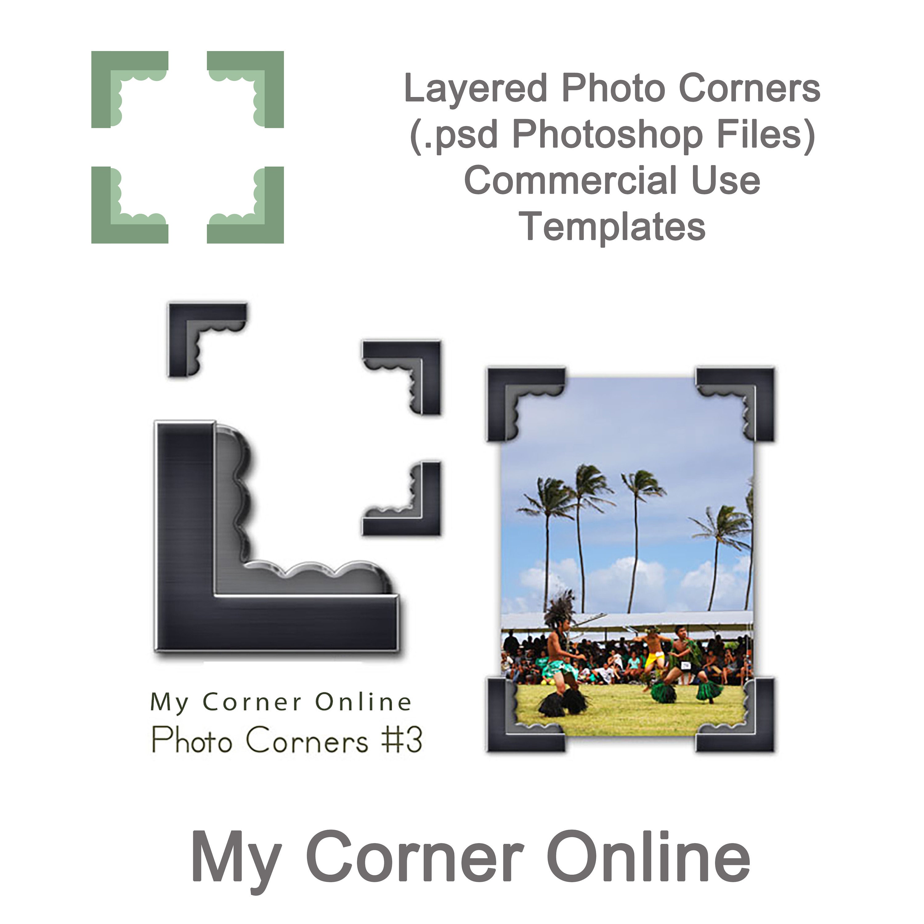 Layered Photo Corners (.psd Photoshop Files) Digital Scrapbooking ...