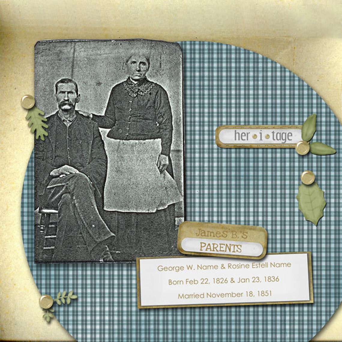 Heritage | Genealogy Digital Scrapbooking Kit - Etsy