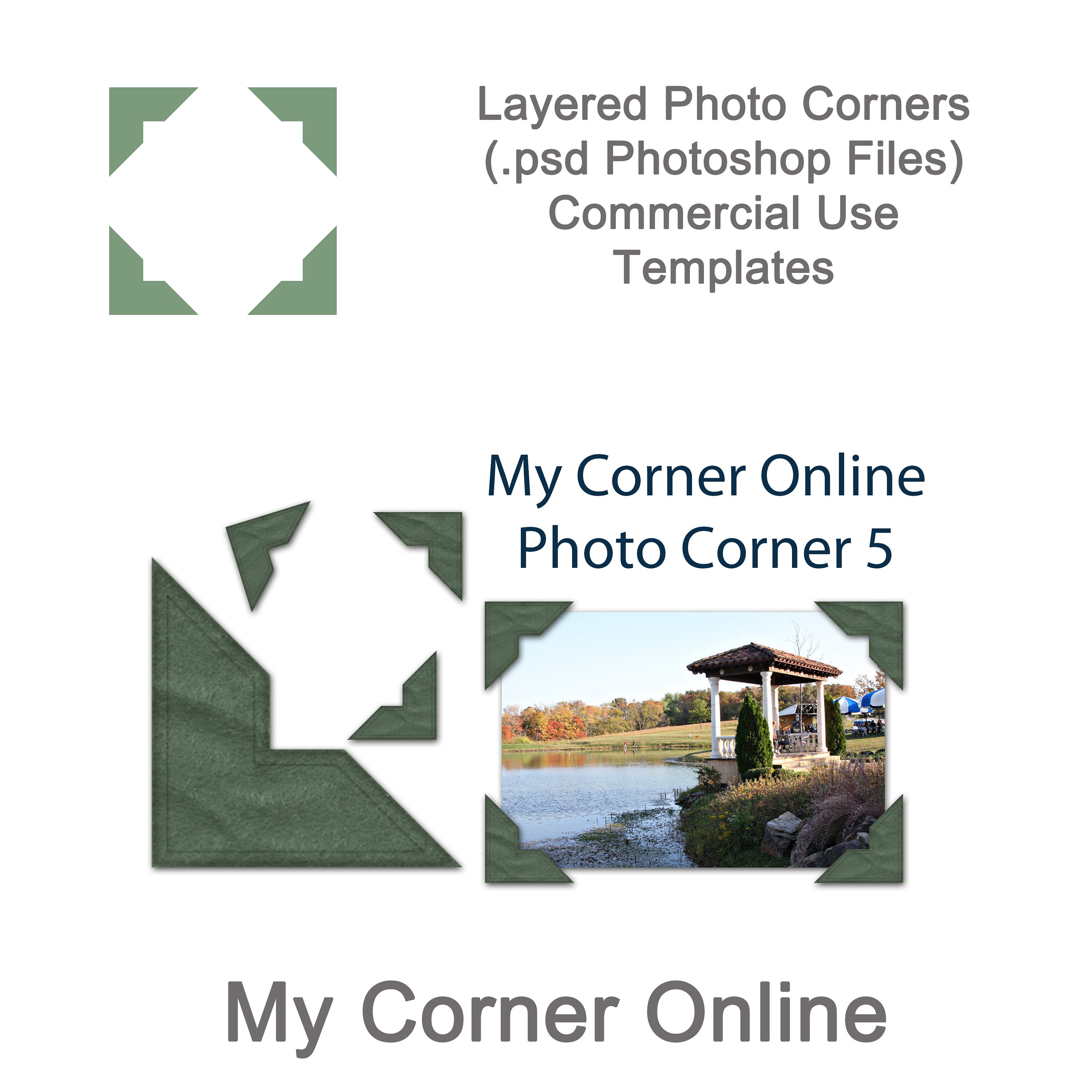 Layered Photo Corners (.psd Photoshop Files) Digital Scrapbooking ...